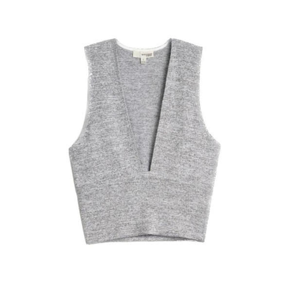 Aritzia | Tops | Aritzia Wilfred Free Valeria Plunge Crop Top Grey ...